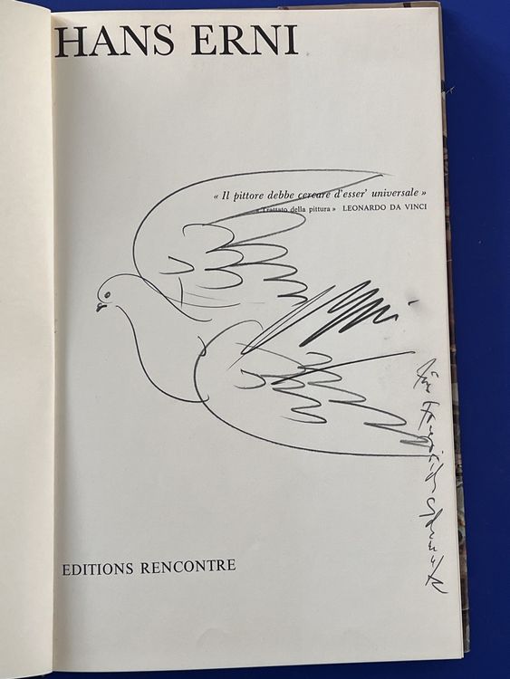 Hans Erni Buch mit Originalzeichnung Friedenstaube Rarität! (Gebraucht) in Adliswil für CHF 62 ...