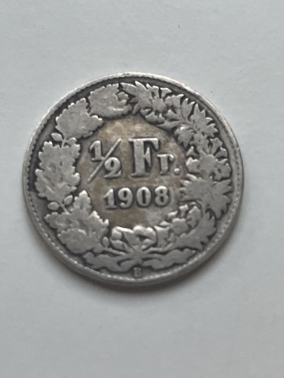 Monnaie suisse 🇨🇭 1908 1/2 fr (Gebraucht) in Bussigny für CHF 1.6 – mit Lieferung auf Ricardo kaufen