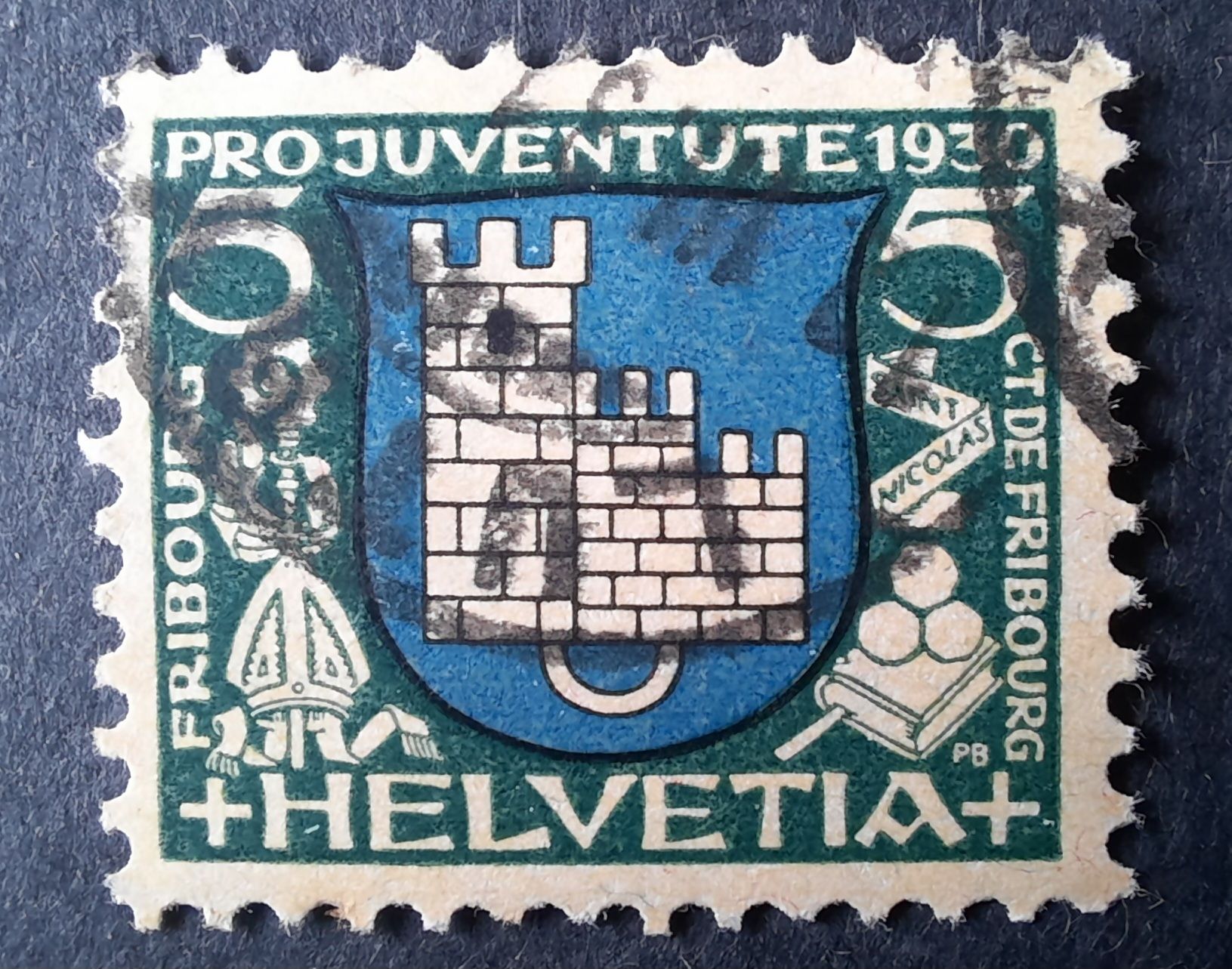 1-17-5 Timbres Helvetia oblitérés. Pro Juventute, série 1930 (D ...