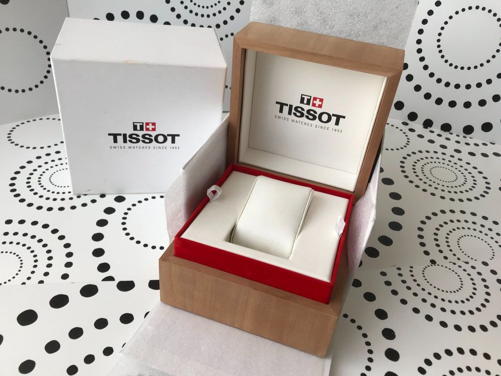 TISSOT ORIG. - WATCH CASE BOX ECRIN SCHACHTEL WOOD - NEW !!! (Neu ...