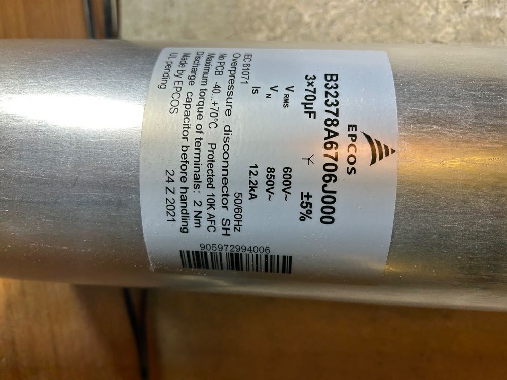 EPCOS Kondensator 3x70uF 600V AC Neu B32378A6706J000 (Neu und ...