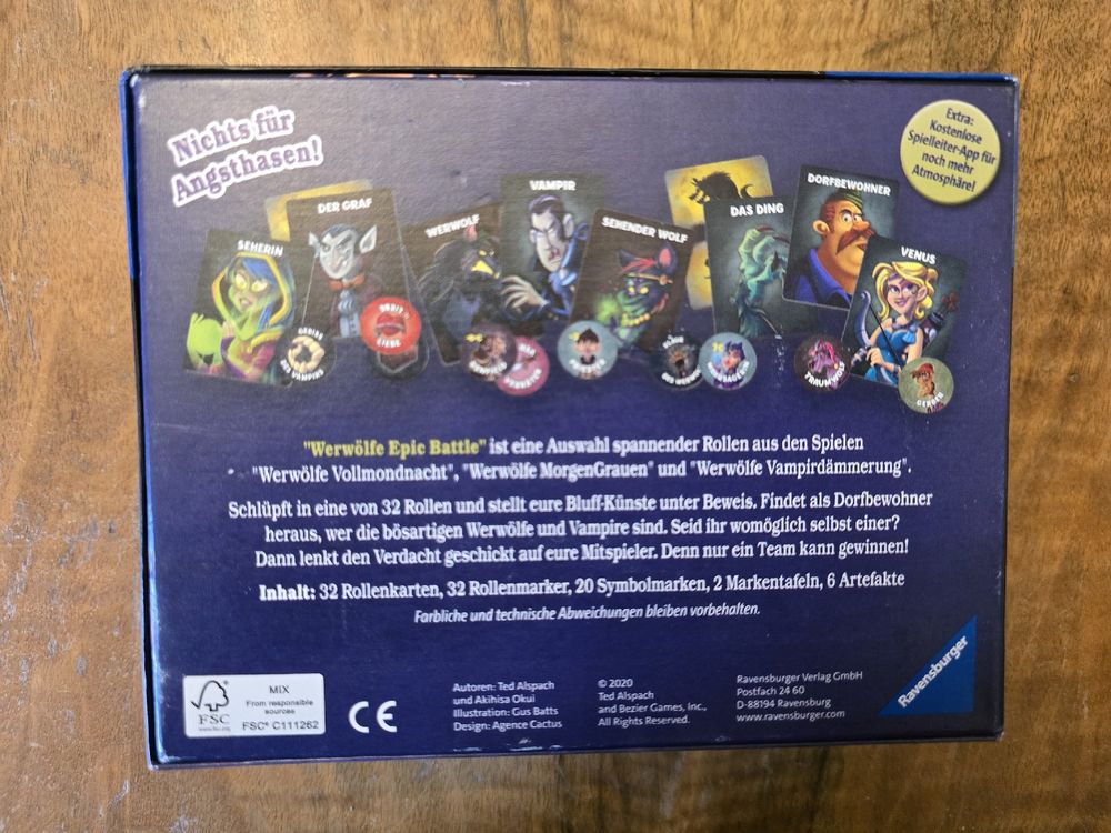 Werwölfe - Epic Battle, neuwertig, komplett, top! (Gebraucht) in ...