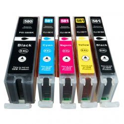 AKTION 5x Canon Ersatz PGI-580 CLI581XXL Pixma TS 6200 Serie (Neu und ...