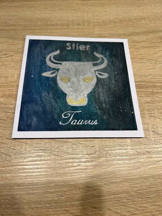 Handgemachte Geburtstagskarte Sternzeichen Stier silber | Kaufen auf ...