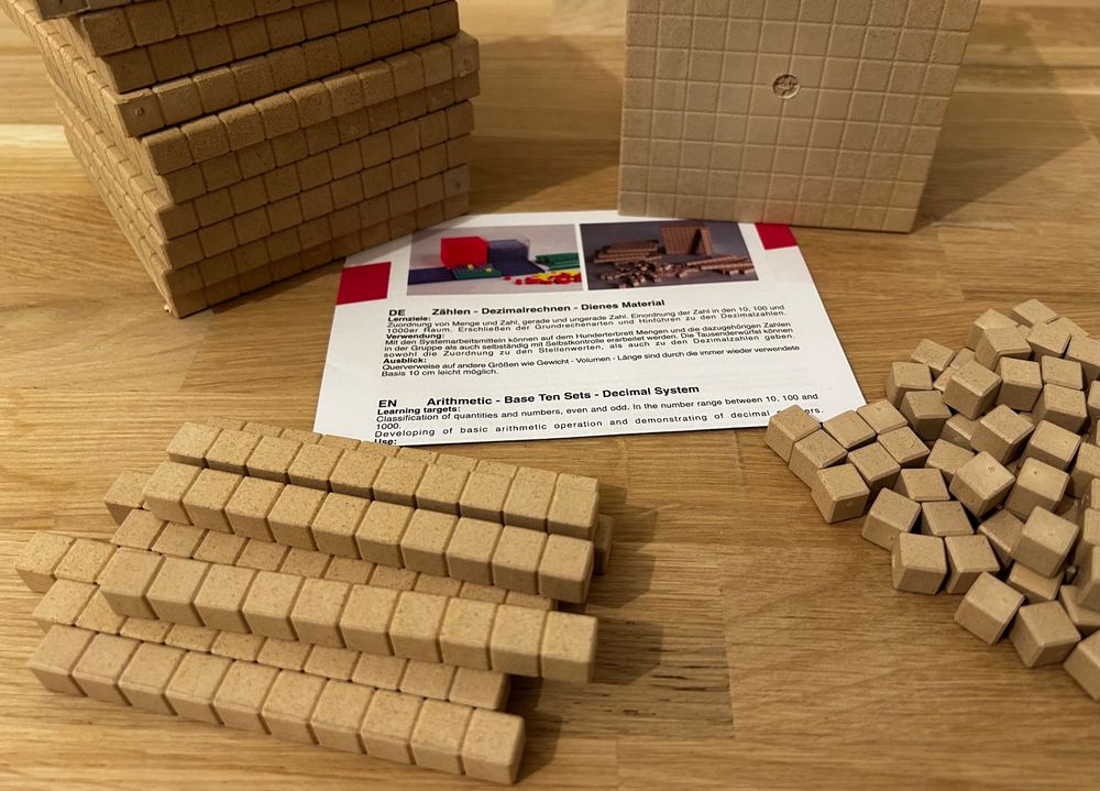 Zehnersystem, RE-Wood Dienes Material, 121 Teile, neuwertig (Gebraucht ...