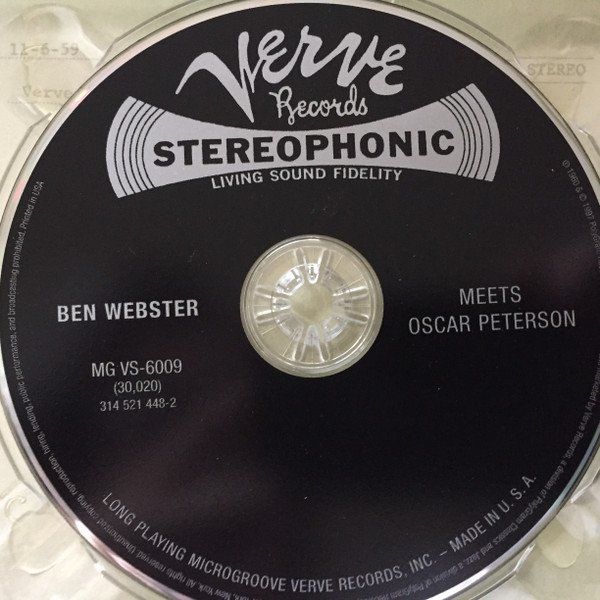 Ben Webster [VERVE] Oscar Peterson, Ray Brown & Ed Thigpen (D'occasion ...