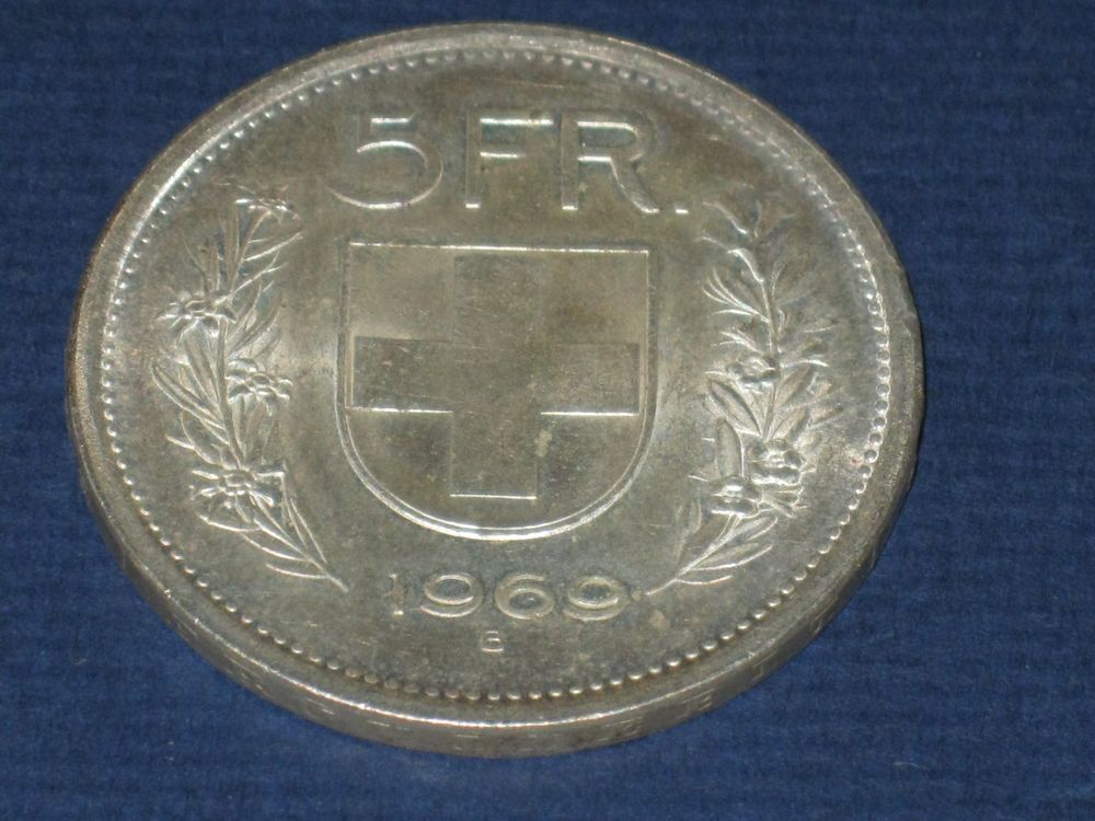 Schweizer Münzen 5 Franken 1969 silber schöner Glanz | Kaufen auf Ricardo