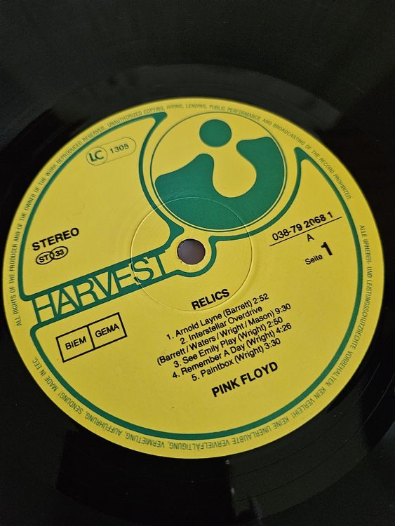 Vinyl Schallplatte Pink Floyd Relics (Gebraucht) in Bertschikon Gossau ...