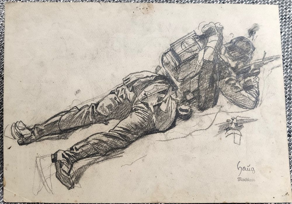 ROBERT VON HAUG – Schiessender Soldat (Zeichnung) (Gebraucht) in ...