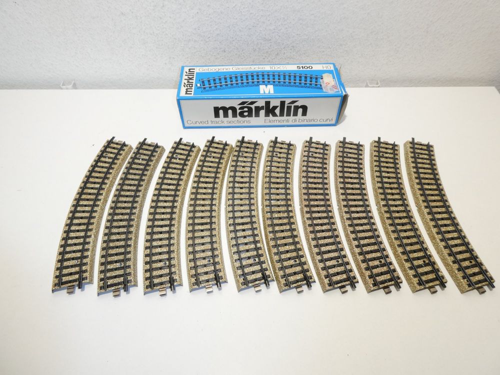 10 Märklin M-Gleis Schienen gebogen HO 5100 (S37) (Gebraucht) in Luzern für CHF 3.9 – mit ...