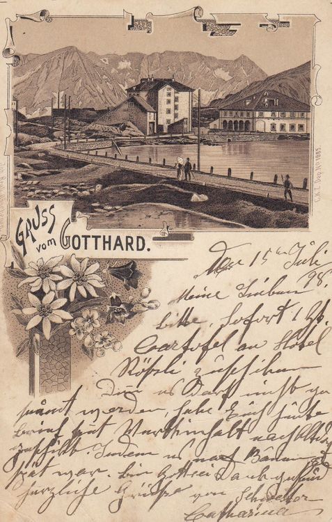 Gotthard UR (Braun-Litho) um 1898 (Gebraucht) in Niedergesteln für CHF ...