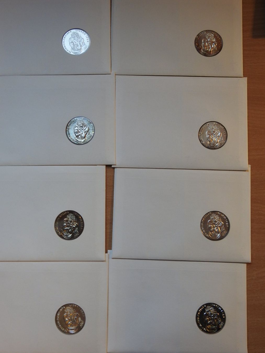 H. Erni - 8 Numisbriefe mit Schach Silber Medaillen (Gebraucht) in Rain ...