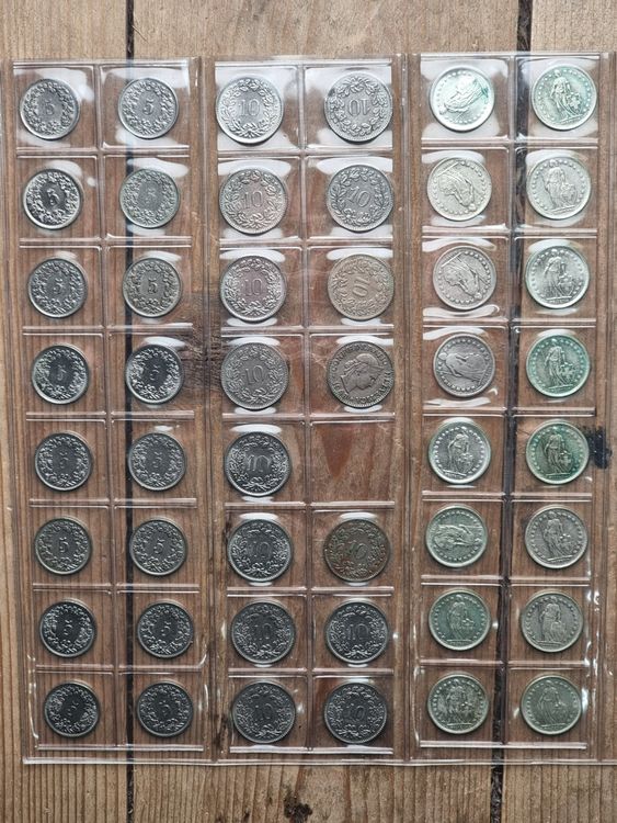 Schweizer Münzen-Sammlung 5Rp - 5 Franken Silber Geld CHF. | Kaufen auf ...