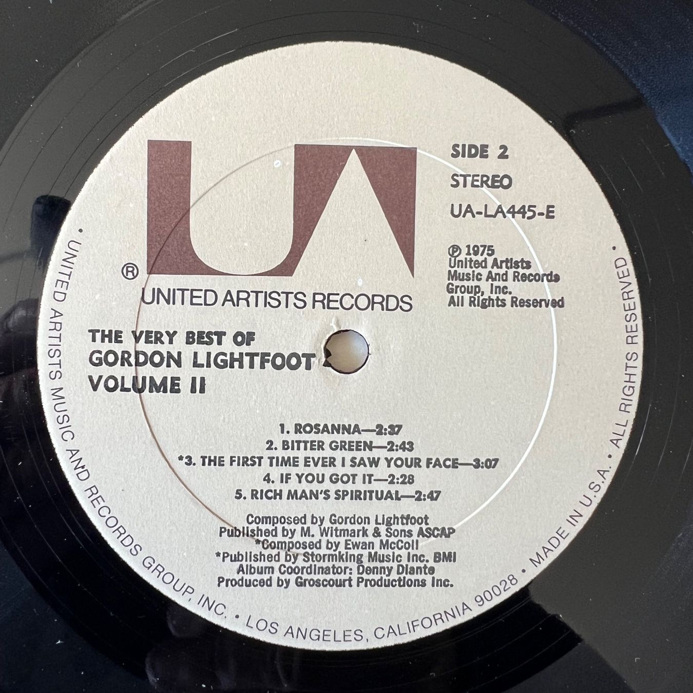 Gordon Lightfoot - The Very Best Of Vol. II / 1. US 1975 (Gebraucht) in ...