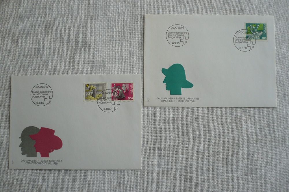 1989/90 2 FDC Mensch & Beruf I SBK 782 - 784 (Gebraucht) in Zürich für ...