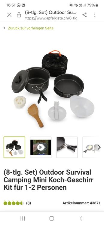 Camping Kochgeschirr 8 teilig (Neu und originalverpackt) in Baden für CHF 30 – mit Lieferung auf ...