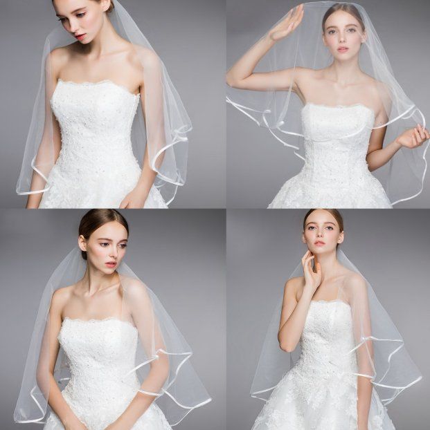 NEUER Braut - Schleier WEISS mit Kamm 75cm - 220073 (Neu (gemäss ...