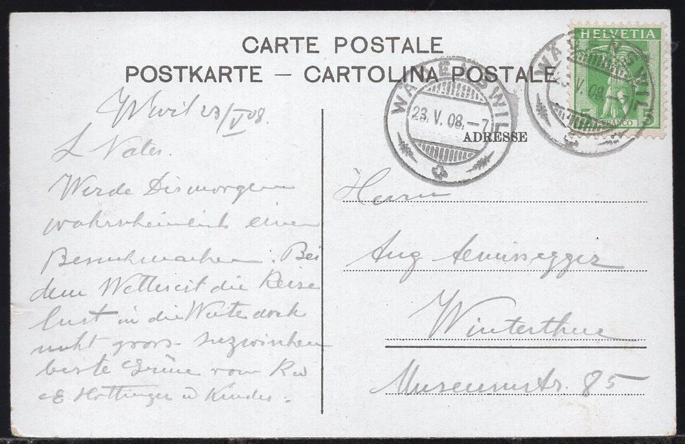 Rheinfall und Schloss Laufen ( WÄDENSWIL, 23.V.08 ) (Gebraucht) in ...