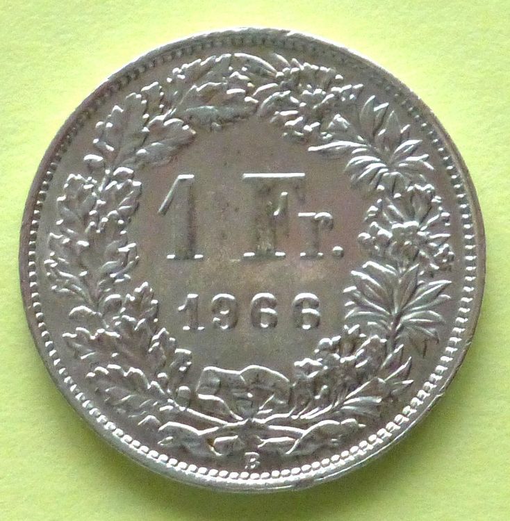 Münze Schweiz 1 Franken 1966 Silber. Zustand gemäss Bilder. | Kaufen auf Ricardo
