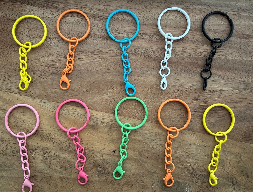 10x Schlüsselanhänger Ring bunt, Basteln / DIY (Neu und ...
