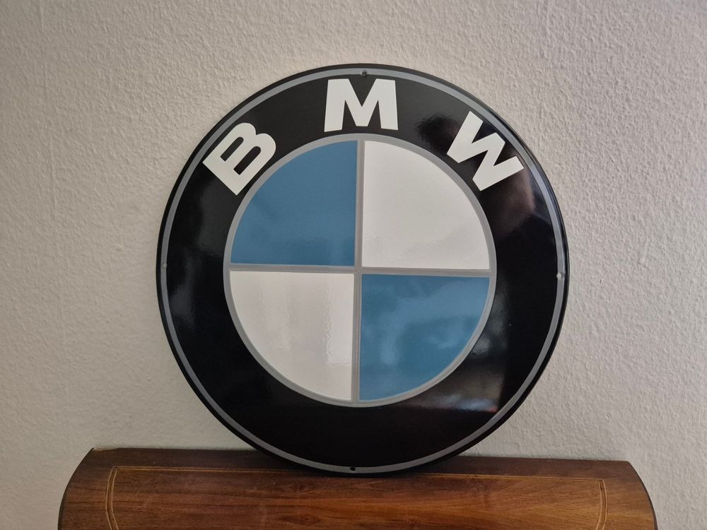 Emailschild BMW Logo Werkstatt Auto Emaille Schild Reklame (Neu (gemäss ...
