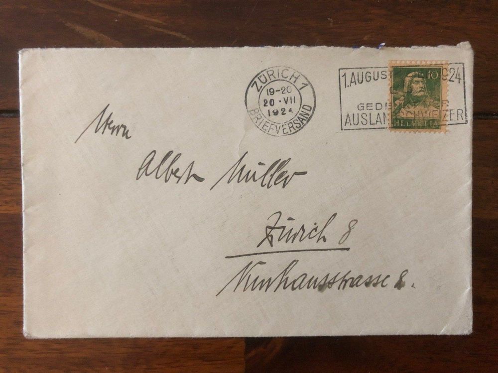 Echt gelaufener Brief, 20.VII.1924 Zürich1 | Kaufen auf Ricardo