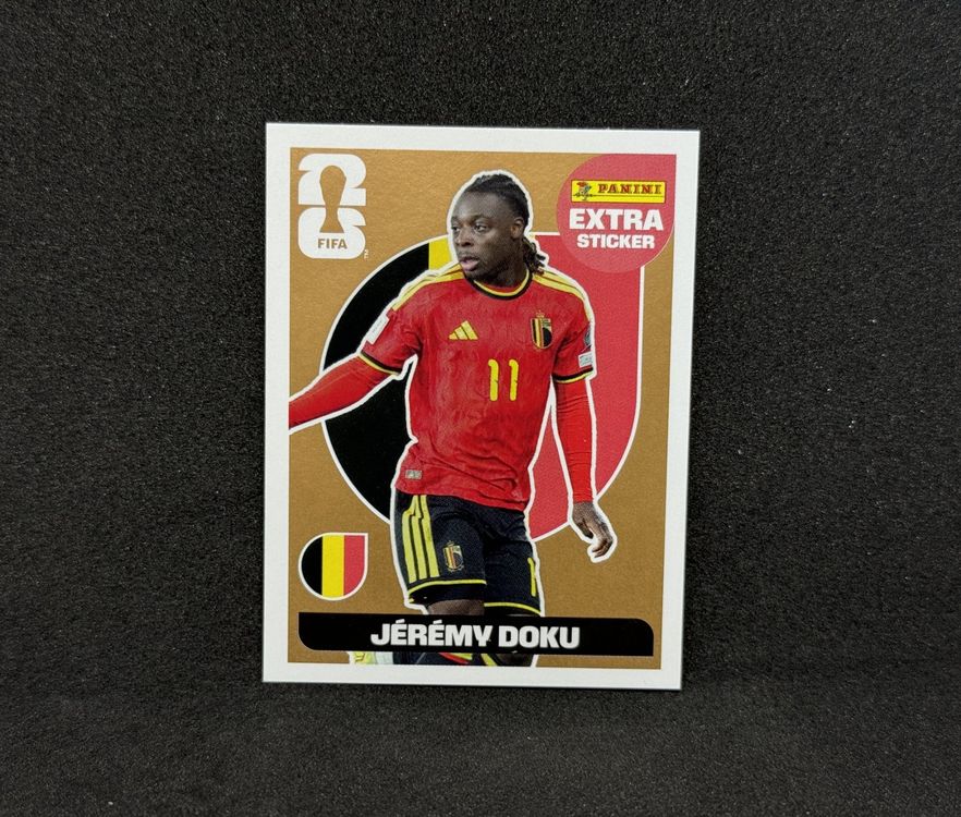 Jérémy Doku Panini 2026 Extra Sticker Bronze RARE WM (Neuf (Voir ...