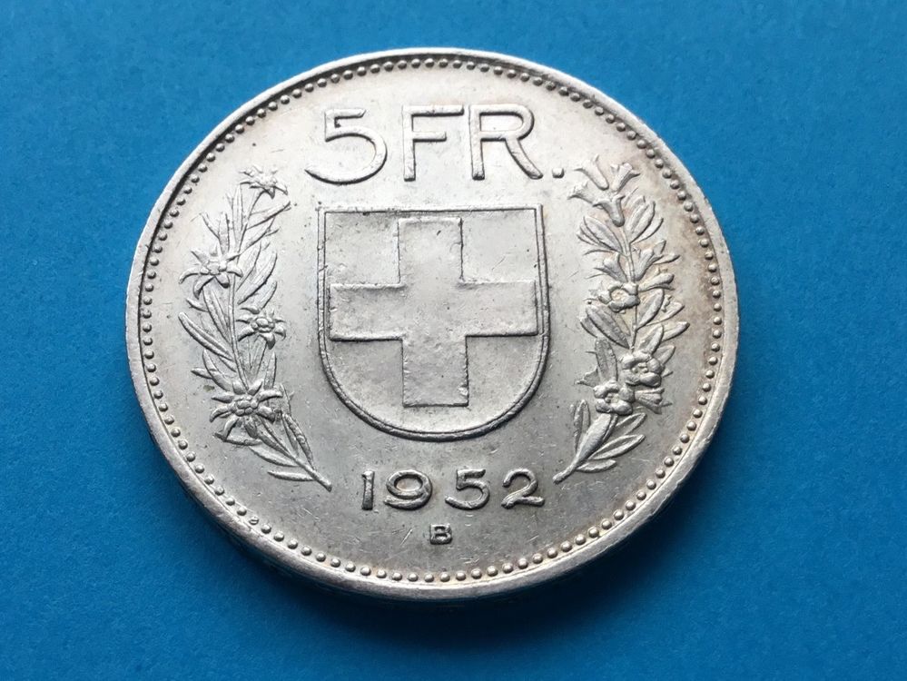 Sehr schöne 5 Franken 1952 VZ ++ wenig zirkuliert ***** | Kaufen auf Ricardo