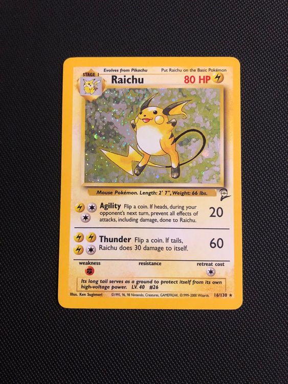 2000 Base Set 2 - Raichu Holo 16/130 Ab 1 (Gebraucht) in Paradiso für ...
