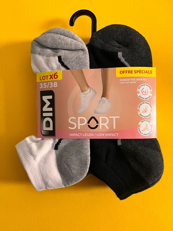 DIM, Sneaker (Sportsocken), 6 Stück in Schwarz und Weiss (Neu und ...
