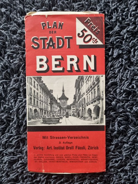 antiker Stadtplan Bern um 1914, historischer Plan, Rarität | Kaufen auf Ricardo