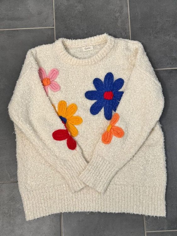 LILI LALA PARIS Pull blanc oversize motif fleurs brodées TU (D'occasion) à Châtelaine pour CHF ...