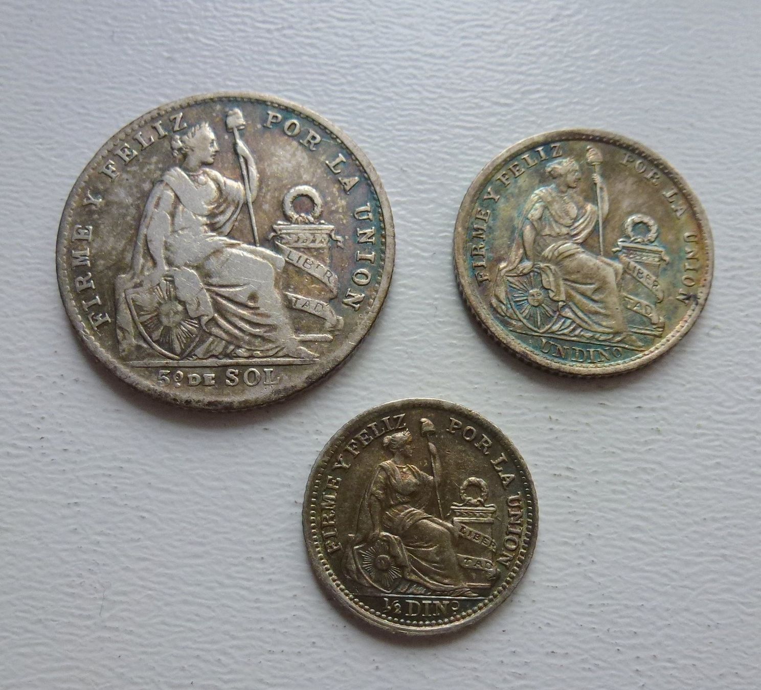 Lot ++ 5 Silber Münzen aus Peru ab 1887 (Gebraucht) in Walkringen für ...