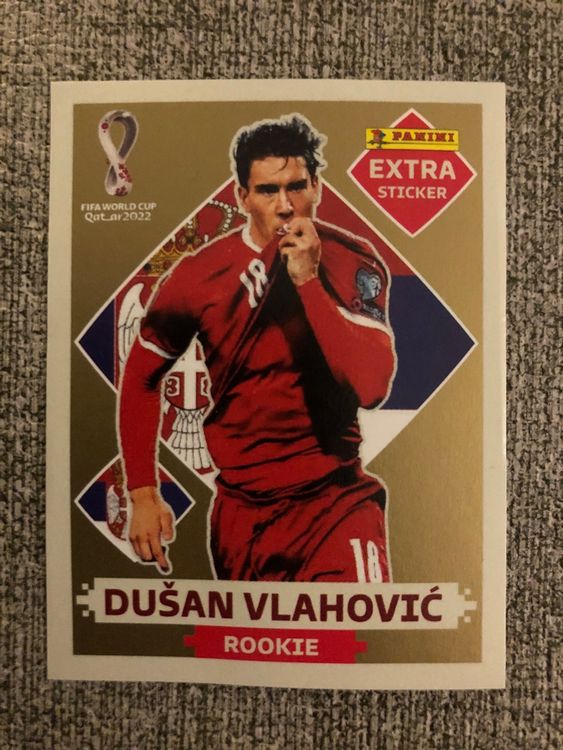 PANINI WM 2022 Extra Sticker DUSAN VLAHOVIC GOLD (Gebraucht) in ...