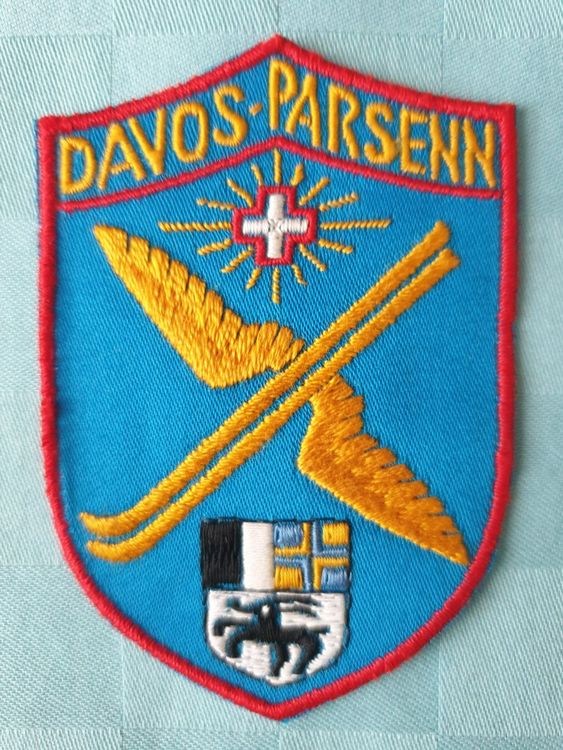 Vintage Badge DAVOS-PARSENN Landeswappen St.Galler Stickerei | Kaufen ...