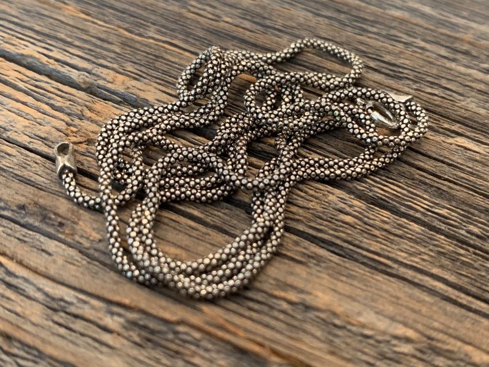 Kette Silber Schlangenkette mit Patina 50cm - Ø 1,2mm - 2,1g (Neu ...