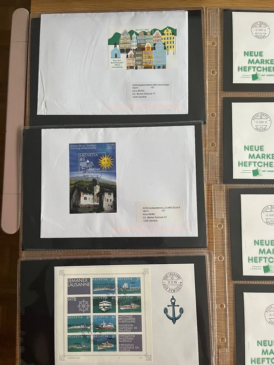 Album mit 28 Belege/FDC und Eisenbahnkarten Schweiz (Gebraucht) in Murgenthal für CHF 5 – mit ...