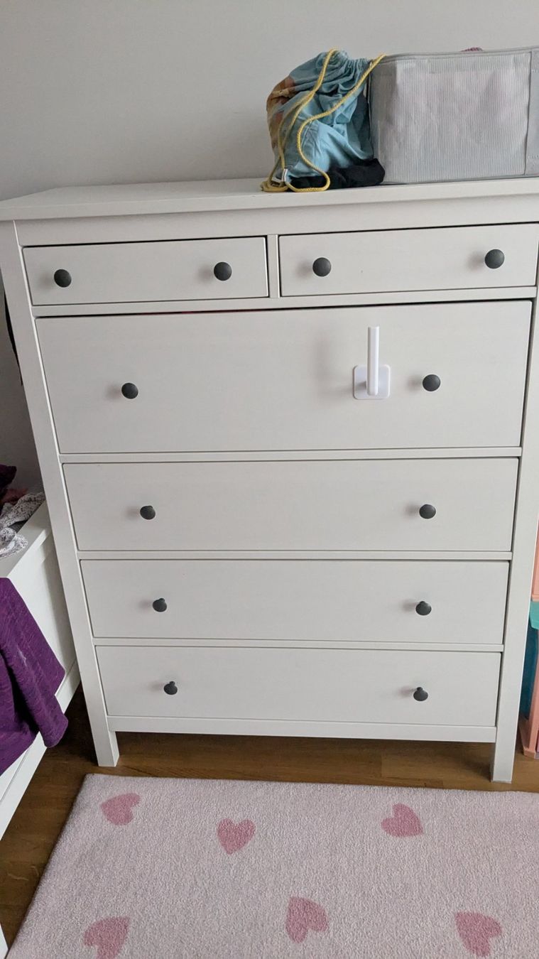 HEMNES Kommode mit 6 Schubladen, weiß gebeizt, 108x131 cm (Gebraucht ...