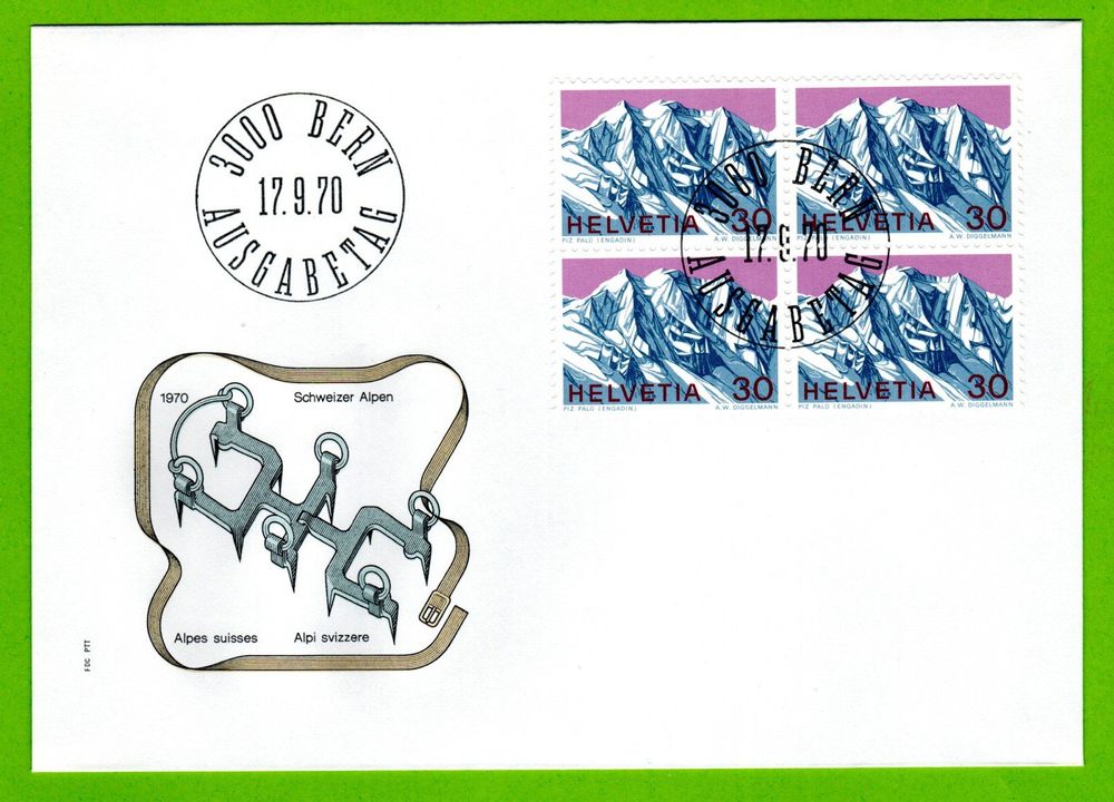 1970 FDC Piz Palü Viererblock SBK 28.-- | Kaufen auf Ricardo