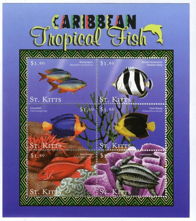 Block "Fische, Schildkröten". St. Kitts. (Neu und originalverpackt) in Basel für CHF 4 – mit ...