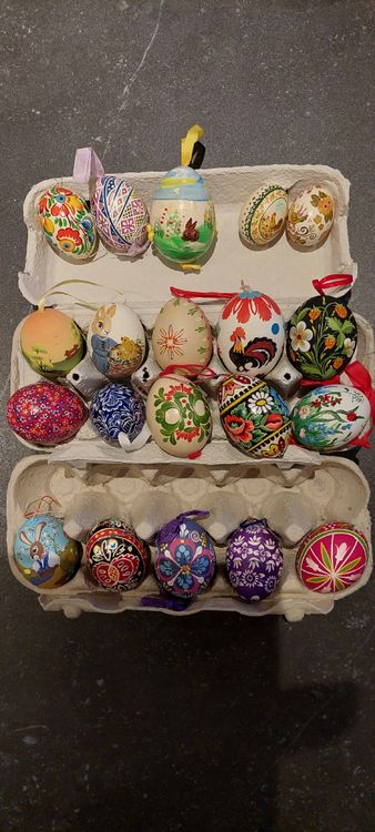 19kunstvolle echte einzigartige Eier Handar. versch.Grössen (Neu ...