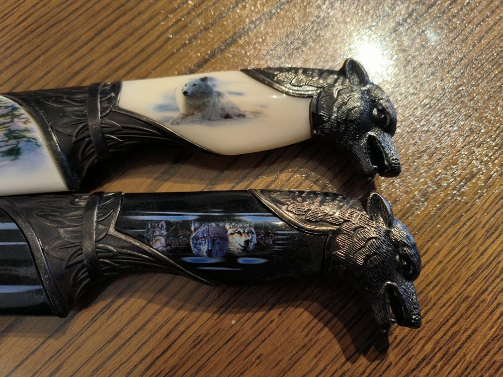 2 Wolf Messer Dolch Schwarz und Weiss | Kaufen auf Ricardo