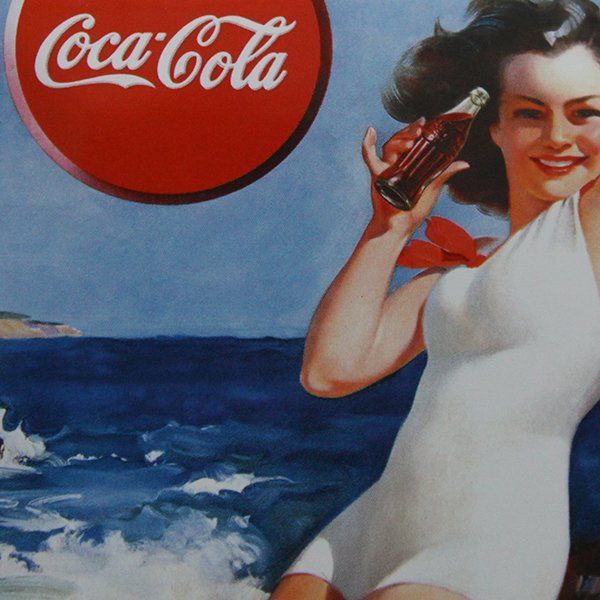 COCA-COLA | Retro Blechschild Pin Up of 1938 Poster Painting (Gebraucht ...