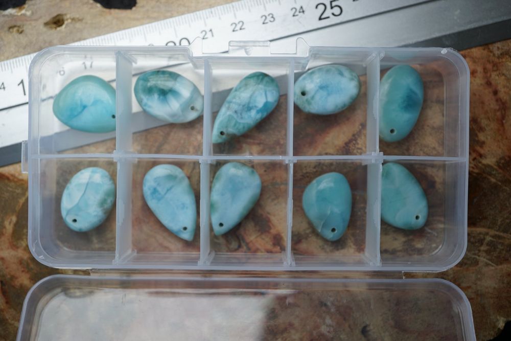 Larimar Gelocht Anhänger Set: 10 x Stück in Box set1 (Neu und originalverpackt) in Eschenbach SG ...