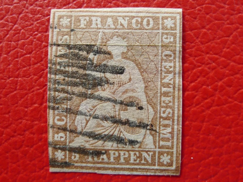Strubel: 22F (22B1.mm) Seidenpapier, Kat: 1'400.- vollrandig (Gebraucht ...
