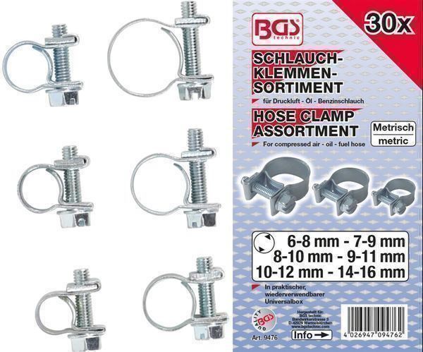 Schlauchklemmen-Sortiment, Ø6-16mm,30tlg (Neu und originalverpackt) in Dietikon für CHF 15.9 ...