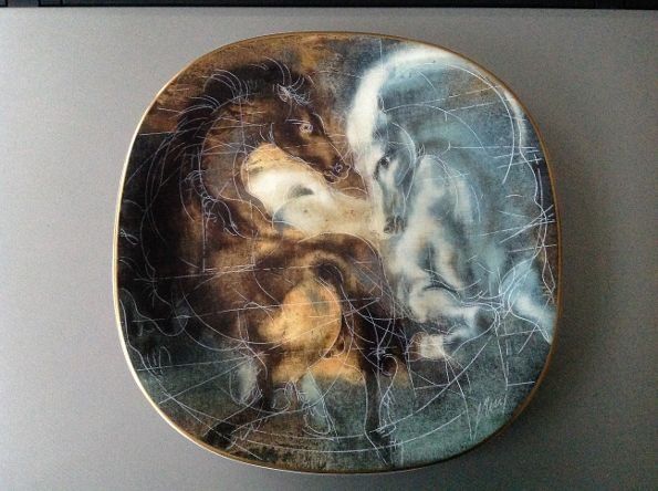 Hans Erni Rosenthal Teller, zwei Pferde Nr. 3578A/Erstausg. | Kaufen auf Ricardo