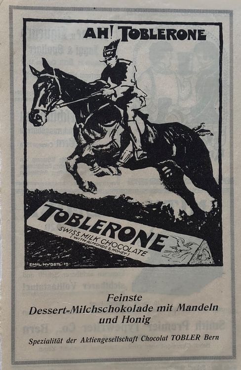 Vintage Reklame, Chocolat Tobler, Toblerone, Bern, Militär (Gebraucht ...
