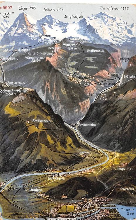 Interlaken Berner Oberland Panoramakarte | Kaufen auf Ricardo