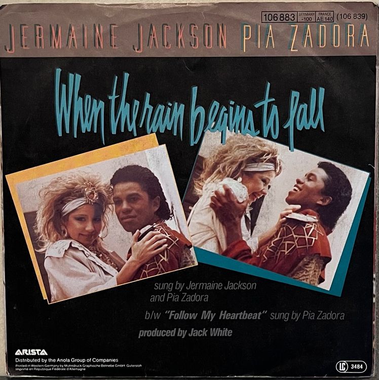 JERMAINE JACKSON / PIA ZADORA - WHEN THE RAIN BEGINS TO FALL (Gebraucht ...